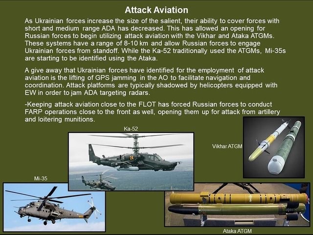 Attack Aviation As Ukrainian forces increase the size of the salient ...