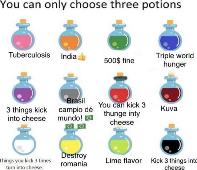 You can only choose three potions Tuberculosis India. Triple world 500 ...