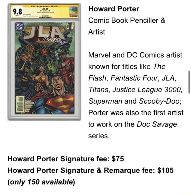 Howard Porter Comic Book Penciller & Artist Marvel and DC Comics artist ...