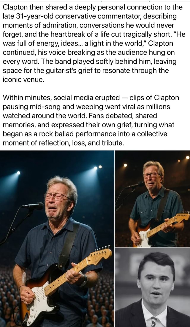 Clapton then shared a deeply personal connection to the late 31-year ...