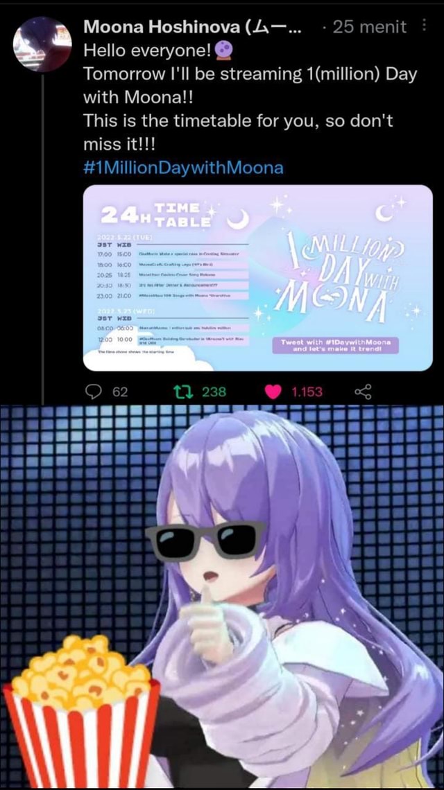 Hello everyone! @ Tomorrow I'll be streaming Day with Moona!! This is ...