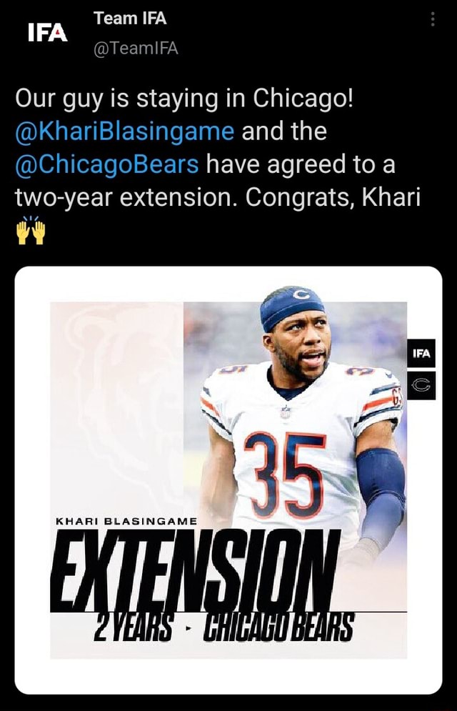 Team IFA IFA @TeamIFA Our guy is staying in Chicago! and the have agreed to a two-year extension ...