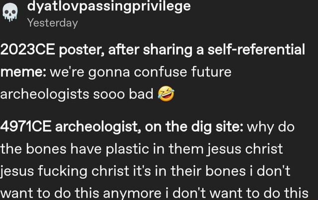 Dyatlovpassingprivilege Yesterday 2023ce Poster After Sharing A Self Referential Meme We Re