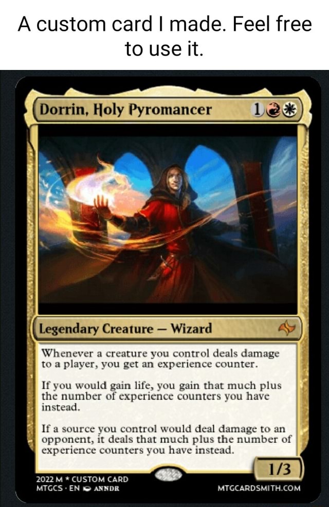 Tom card I made. Feel free to use it. Holy Pyromancer (Legendary ...