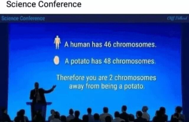 Science Conference A human has 46 chromosomes. A potato has 48 ...