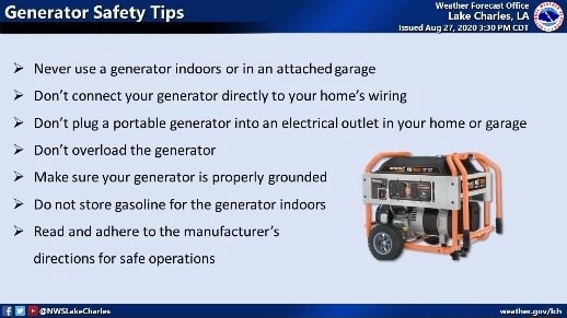 Generator Safety Tips Never use a generator indoors or in an attached ...