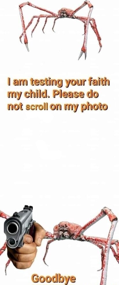Am testing your faith my child. Please do not scroll on my photo ...