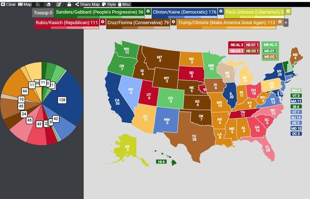 Alternate history opinion- 2016 US presidential electoral college map ...