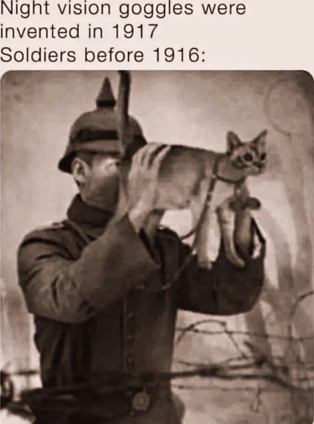 Night vision goggles were invented in 1917 soldiers before 1916: Ge ...