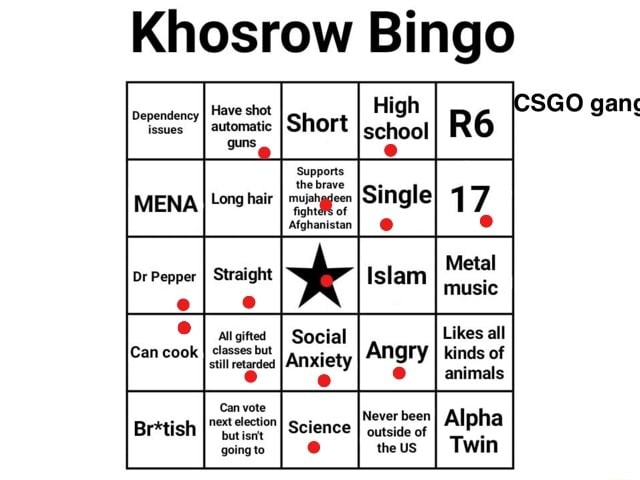 Khosrow Bingo [CSGO gang Supports the brow Long hair I mujanggeen 17 ...
