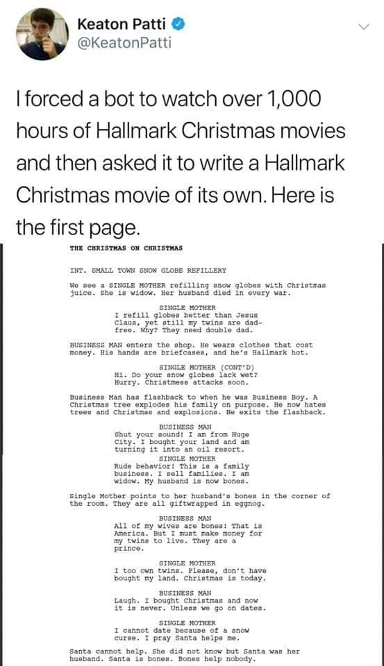 I forced a bot to watch over 1,000 hours of Hallmark Christmas movies ...