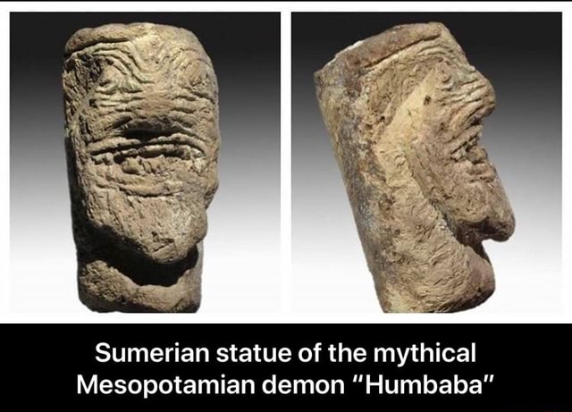 Sumerian statue of the mythical Mesopotamian demon "Humbaba" - Sumerian ...