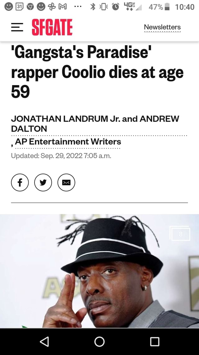 = SFGATE Newsletters 'Gangsta's Paradise' rapper Coolio dies at age 59 ...