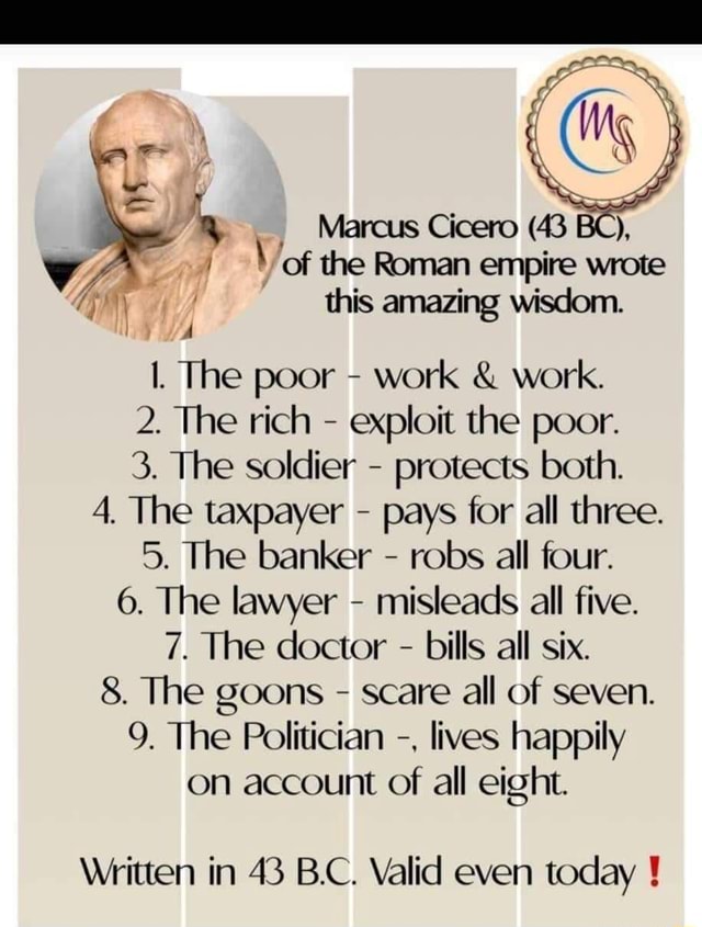 Marcus Cicero (43 BO), of the Roman empire wrote this amazing wisdom ...