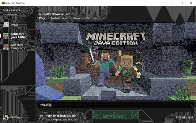 MINECRAFT: JAVA -EDITION Play Installations Skins Patch notes MINECRAFT ...