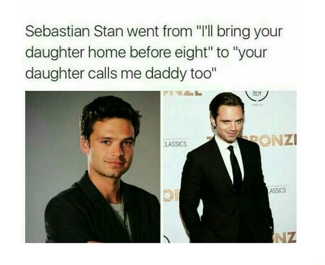 Sebastian Stan went from "I'll bring your daughter home before eight" to "your daughter calls me ...
