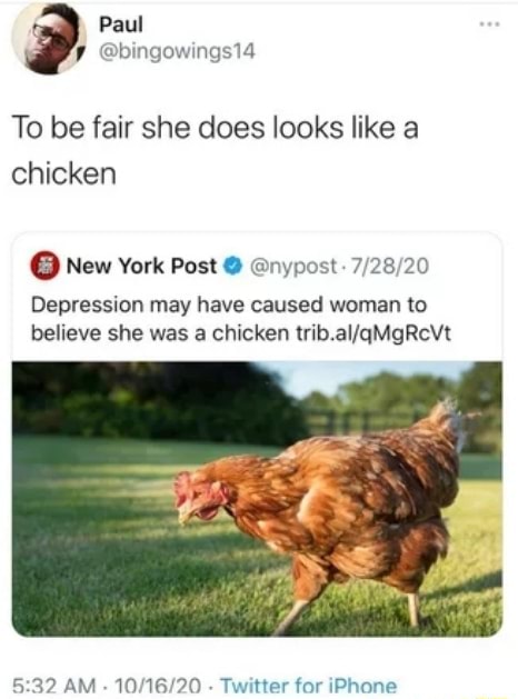 To be fair she does looks like a chicken @ New York Post @ @nypost ...