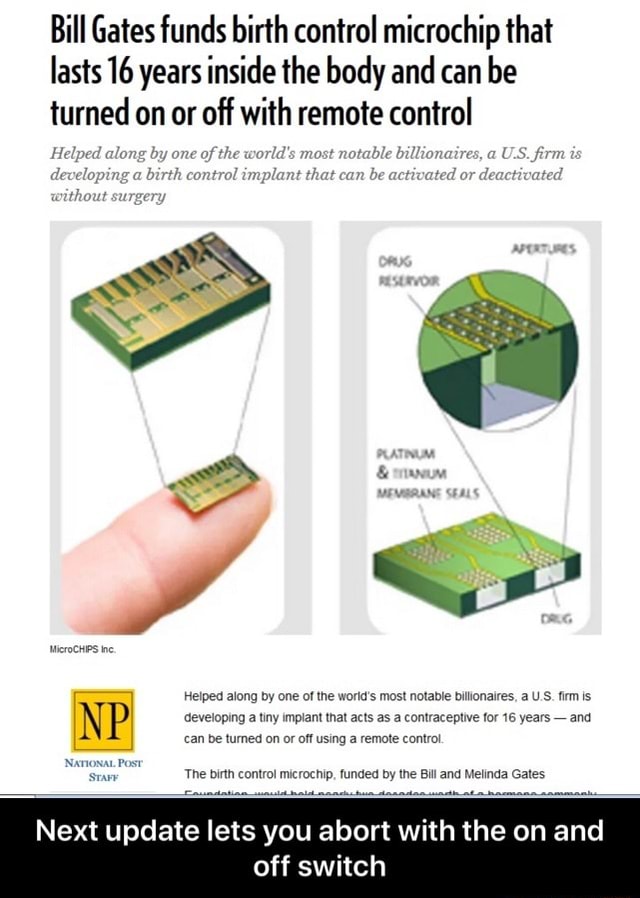 Bill Gates funds birth control microchip that lasts 16 years inside the ...