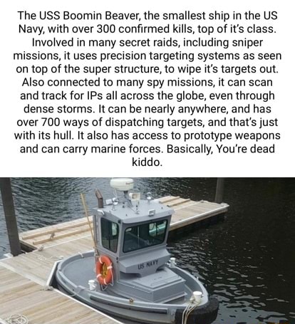 April fools, enjoy the tiny boat. - The USS Boomin Beaver, the smallest ...