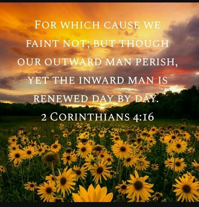 FOR WHICH CAUSE WE FAINT PHOUGH OUR OUTWARD MAN PERISH, YET THE INWARD ...