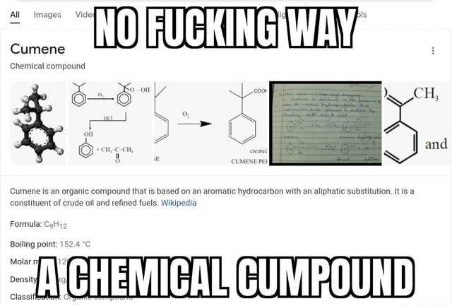 Cumene Chemical compound on icl SS post > + CH,-C-CH, FUCKINGIWAVE _CH ...