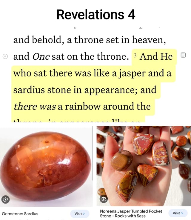 Revelations 4 and behold, a throne set in heaven, and One sat on the ...