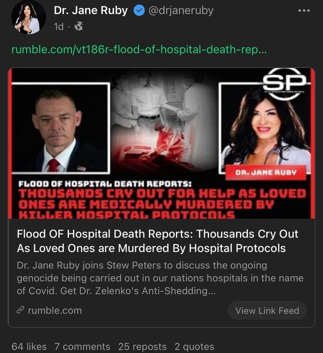 /6\ Dr. Jane Ruby @ @drjaneruby FLOOD OF HOSPITAL DEATH REPORTS ...