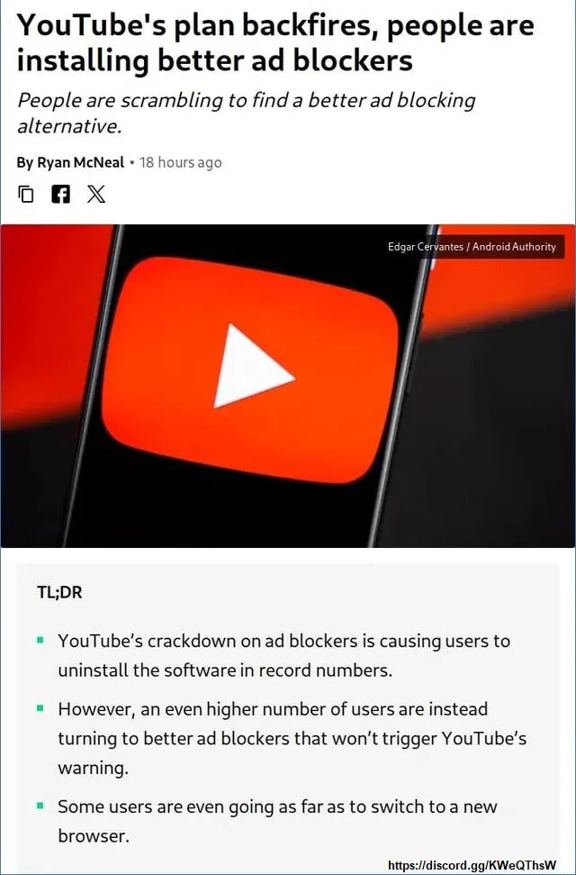 YouTube's plan backfires, people are installing better ad blockers ...