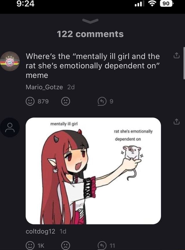 122 comments Where's the "mentally ill girl and the rat she's ...