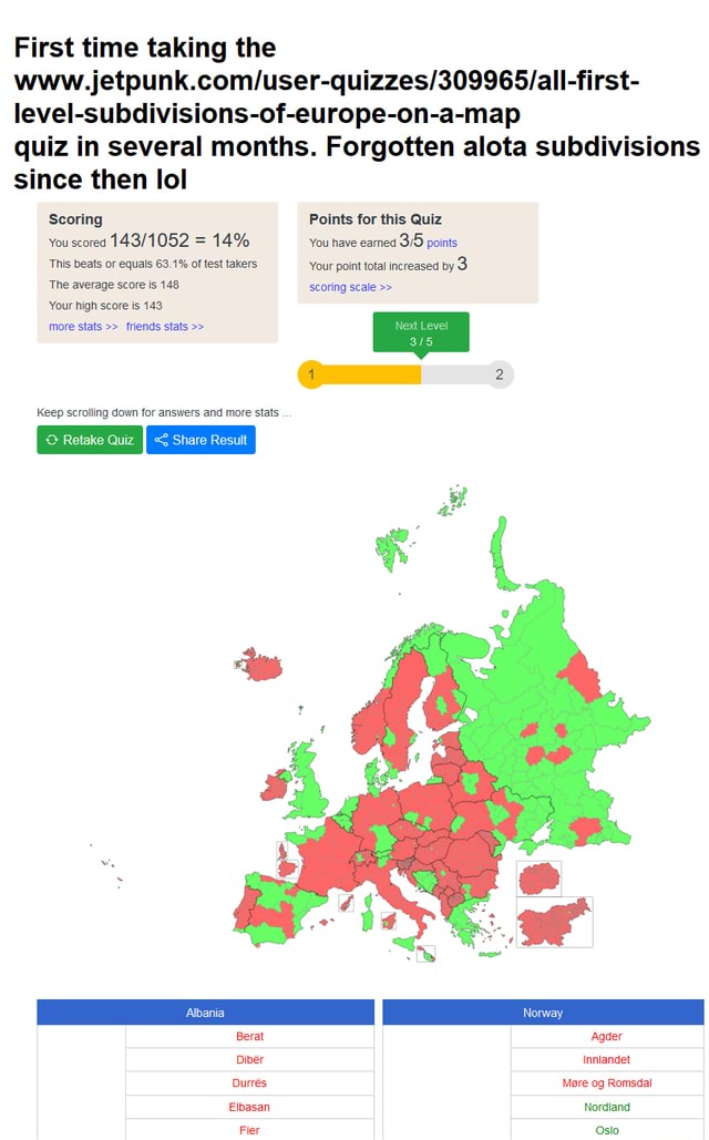 First time taking the level-subdivisions-of-europe-on-a-map quiz in ...
