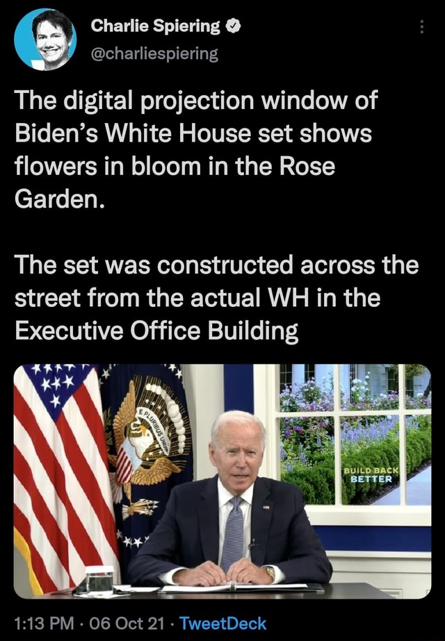 Charlie Spiering The digital projection window of Biden's White House ...