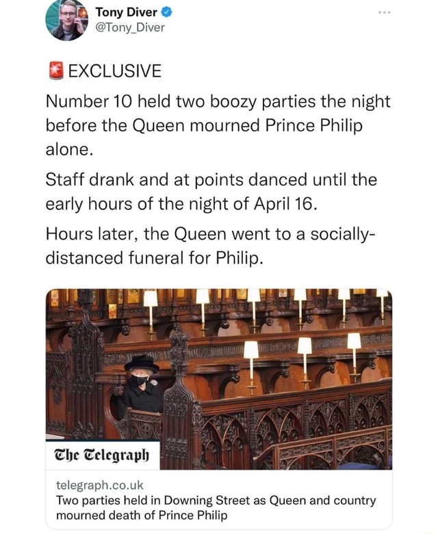 Tony Diver @ @Tony_ Diver @ EXCLUSIVE Number 10 held two boozy parties ...