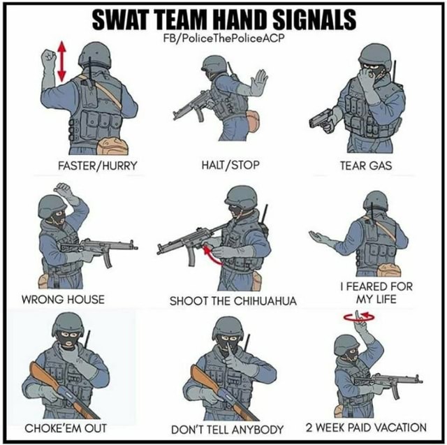 SWAT TEAM HAND SIGNALS I FEARED FOR - iFunny