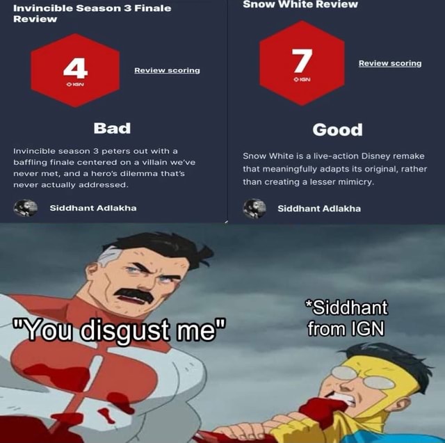 Invincible Season 3 Finale Review Snow Review 4 y, Review scoring ...