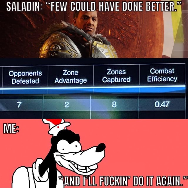 SALADIN: "FEW COULD HAVE DONE BETTER." Ww Zones Combat Efficiency ...