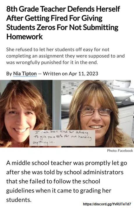 Grade Teacher Defends Herself After Getting Fired For Giving Students ...