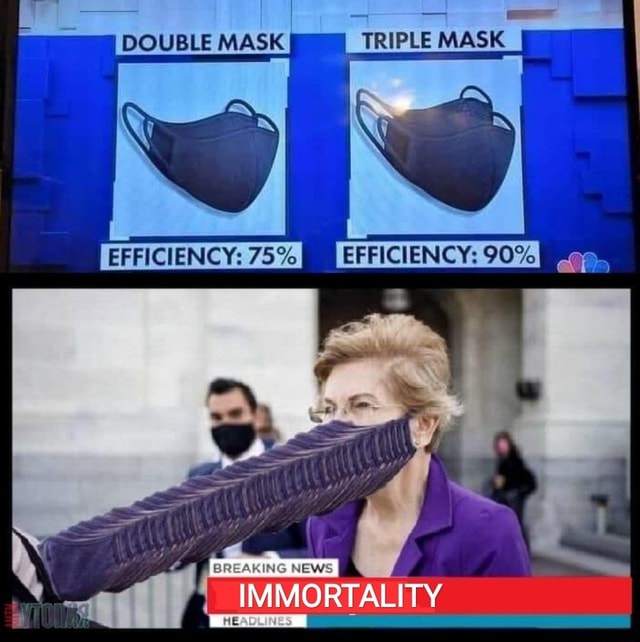 DOUBLE MASK TRIPLE MASK MASK MASK "TRIPLE MASK EFFICIENCY: 75% ...