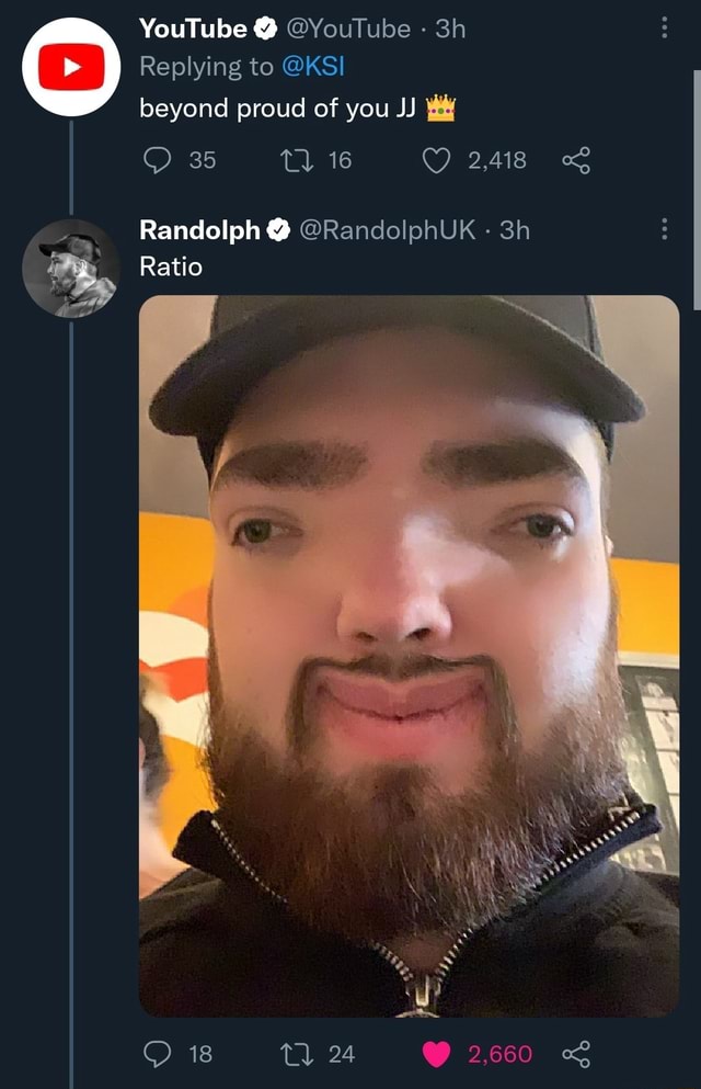 YouTube @YouTube Sh Replying to @KSI beyond proud of you JJ 35 16 2,418 ...