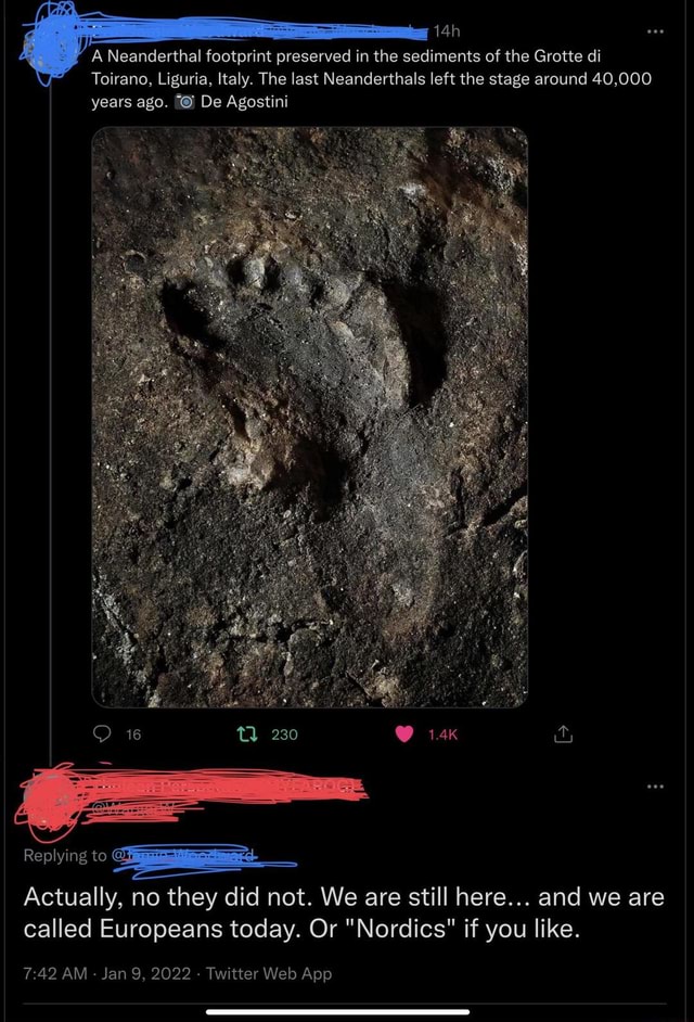 A Neanderthal footprint preserved in the sediments of the Grotte di ...