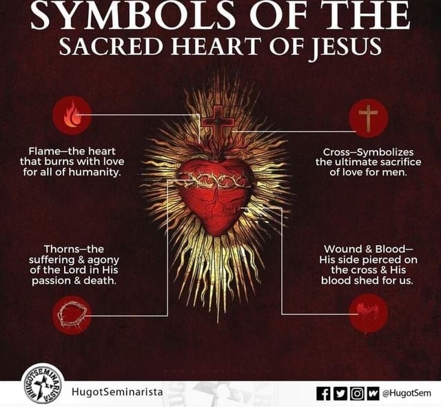 SYMBOLS OF THE SACRED HEART OF JESUS Cross-Symbolizes the ultimate ...