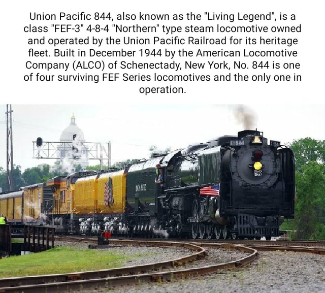 Union Pacific 844, also known as the "Living Legend", is a class "FEF-3 ...