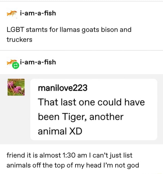 LGBT stamts for llamas goats bison and truckers That last one could ...