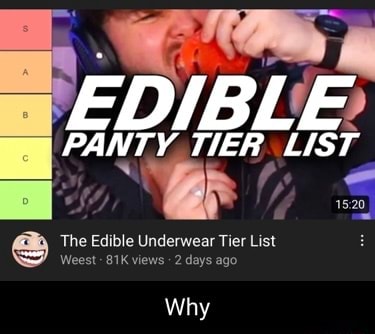 EDIBLE PANTY TIER LIST The Edible Underwear Tier List Weest views 2 ...