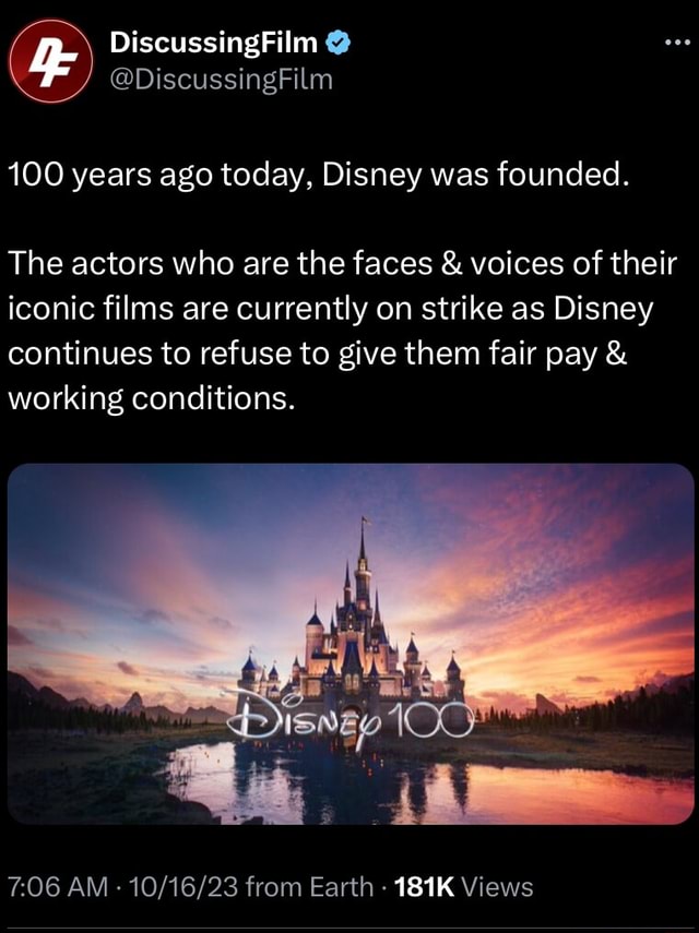 DiscussingFilm @DiscussingFilm 100 years ago today, Disney was founded ...