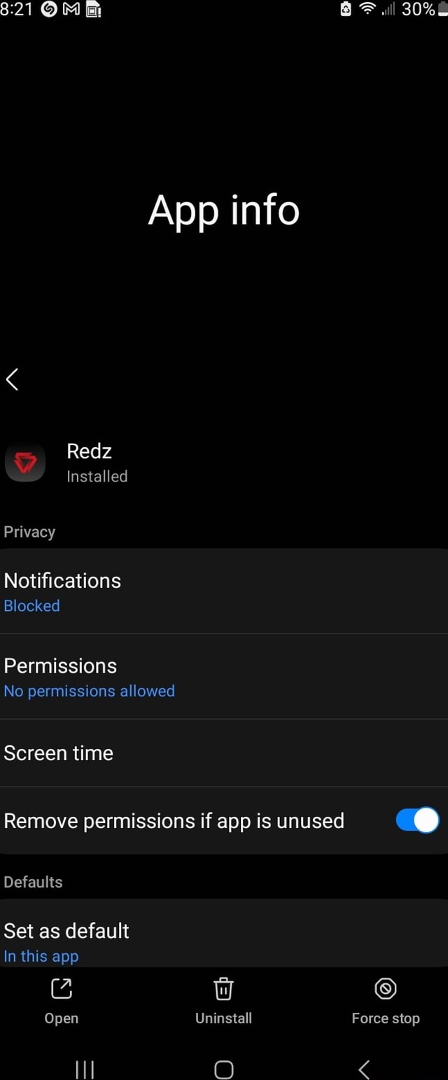 All App info Redz Installed Privacy Notifications Blocked Permissions ...