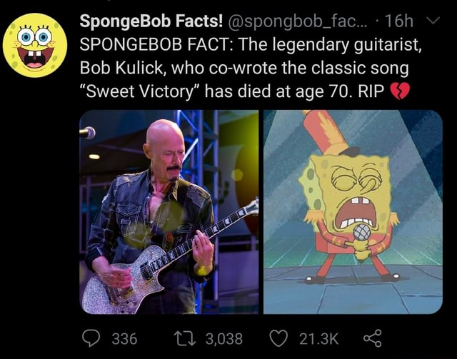 SPONGEBOB FACT: The legendary guitarist, Bob Kulick, who co-wrote the ...