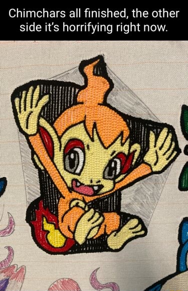 Chimchars all finished, the other side it's horrifying right now. - iFunny