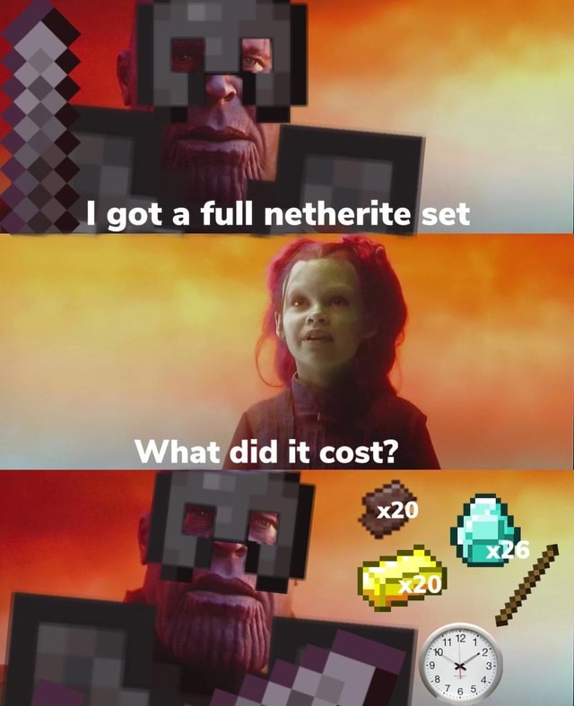 Got a full netherite - iFunny