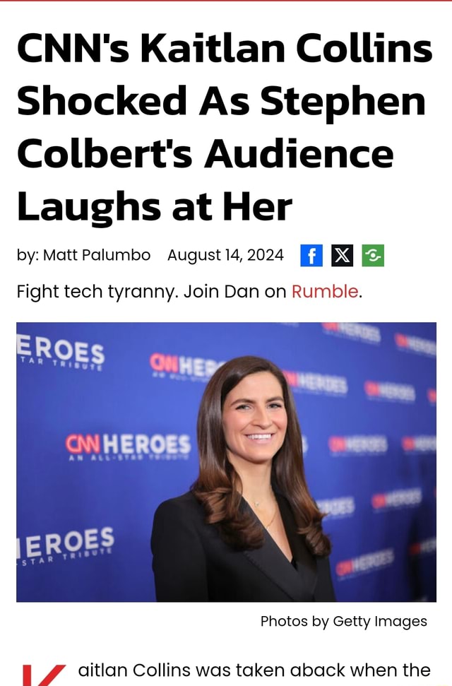 CNN's Kaitlan Collins Shocked As Stephen Colbert's Audience Laughs at ...