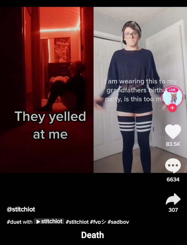 Wearing 'dfathers is this to They yelled at me @stitchiot #duet with ...